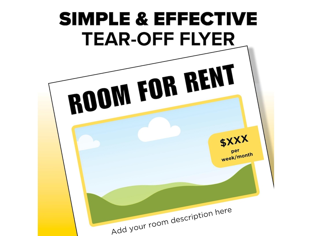 Room for Rent, Flyer, Canva Template, Rent Poster, Room for Rent ...