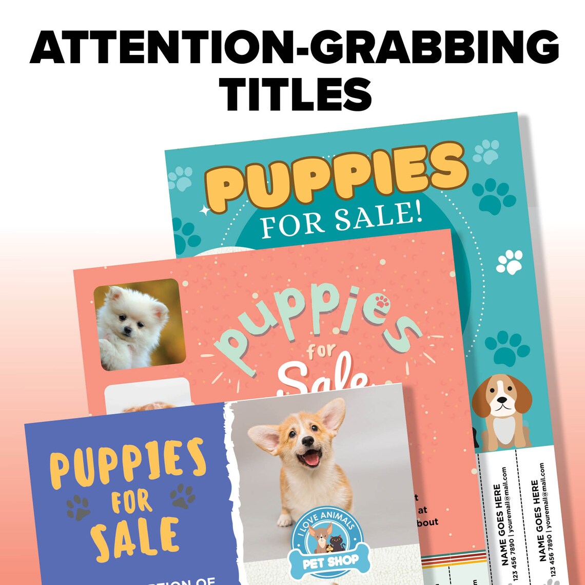 Puppy Breeder Flyer Template: Tear-off Design (digital Download) - Etsy