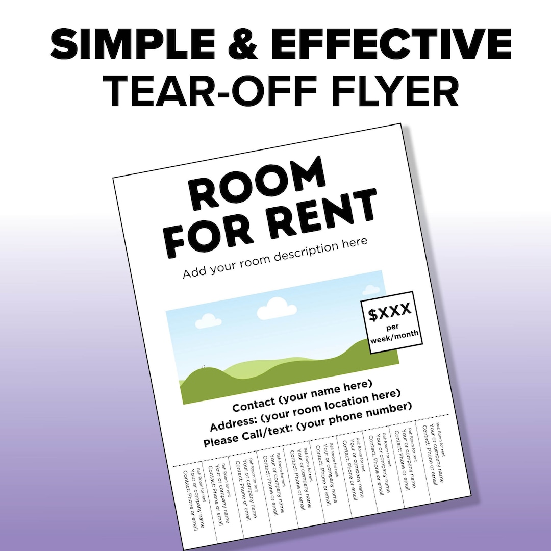 Room for Rent, Flyer, Template, Apartment Rent Flyer, Room for Rent ...