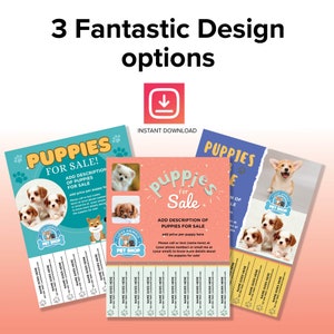 Puppy Breeder Flyer Template: Tear-off Design (digital Download) - Etsy