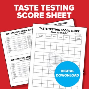 Taste Testing Score Card Printable, Cooking Competitions and Tasting ...