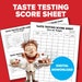 Taste Testing Score Card Printable, Cooking Competitions and Tasting ...