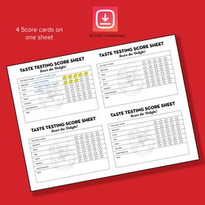 Taste Testing Score Card Printable, Cooking Competitions and Tasting ...