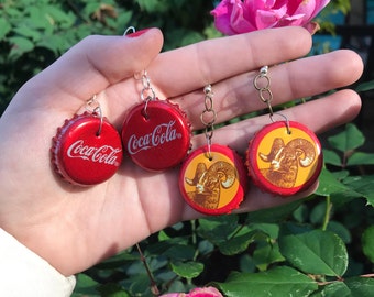 Bottle Cap Earrings - Etsy