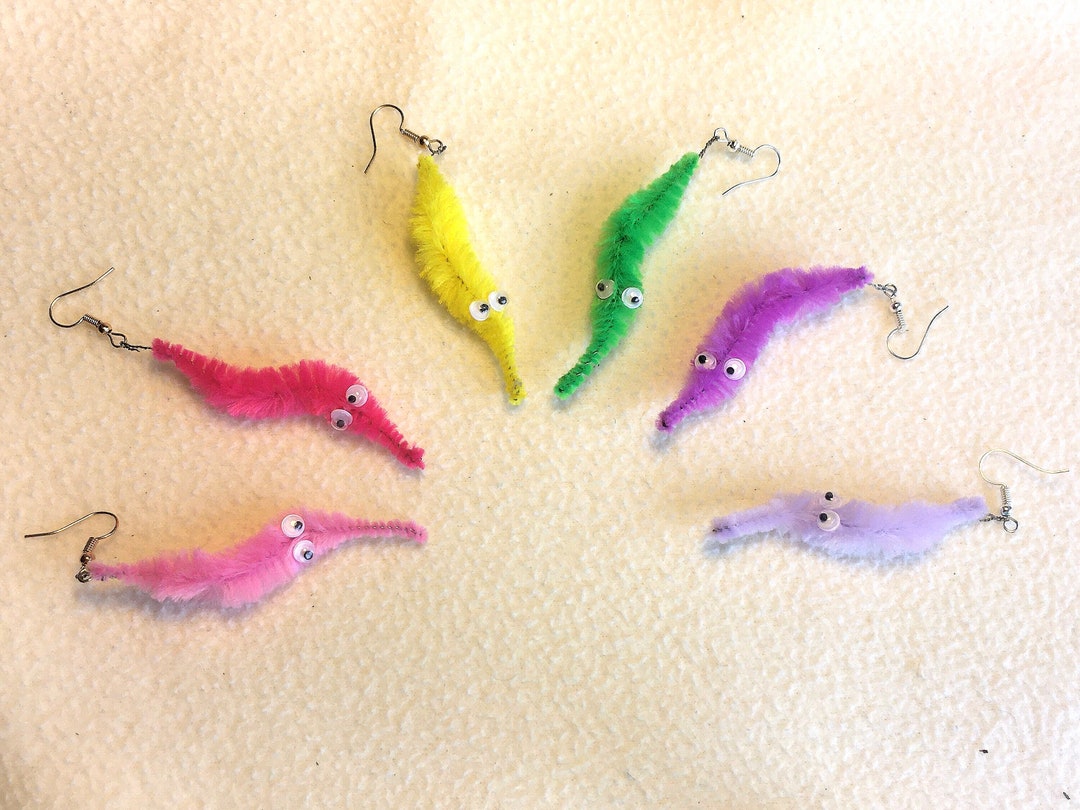 Mini String-worm Earrings - Etsy