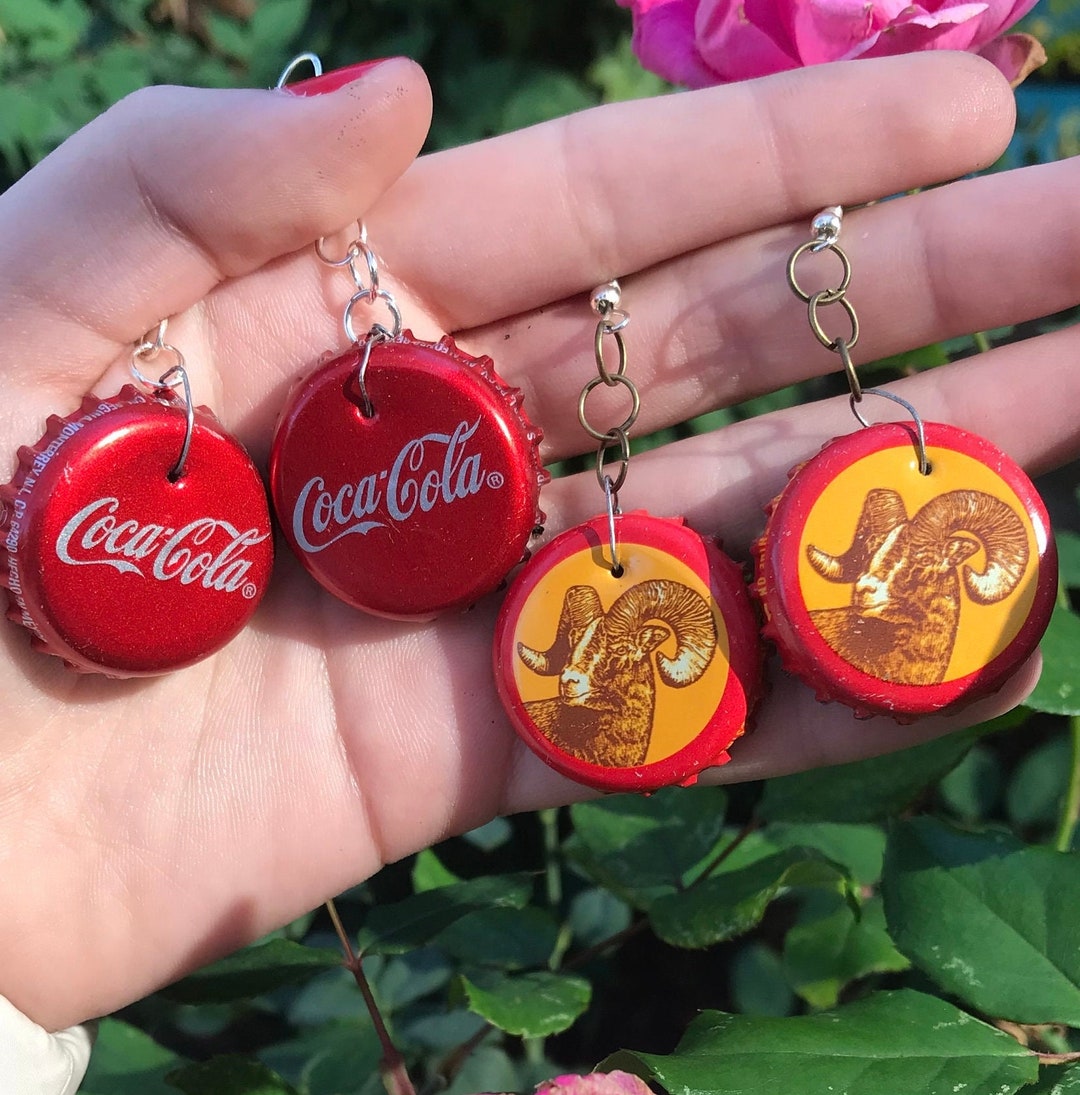 Bottle Cap Earrings - Etsy
