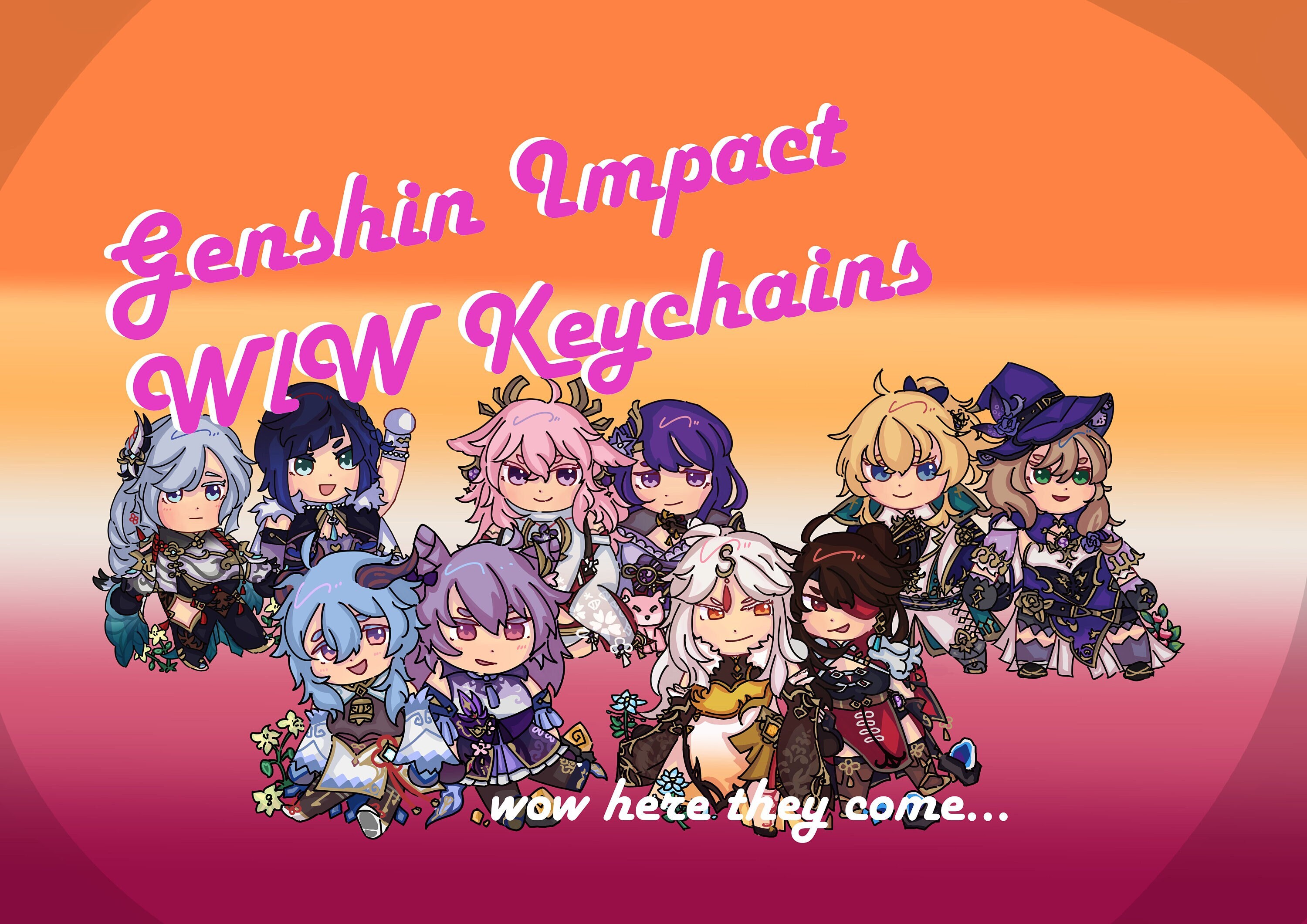 Genshin Impact WLW Keychains - Etsy
