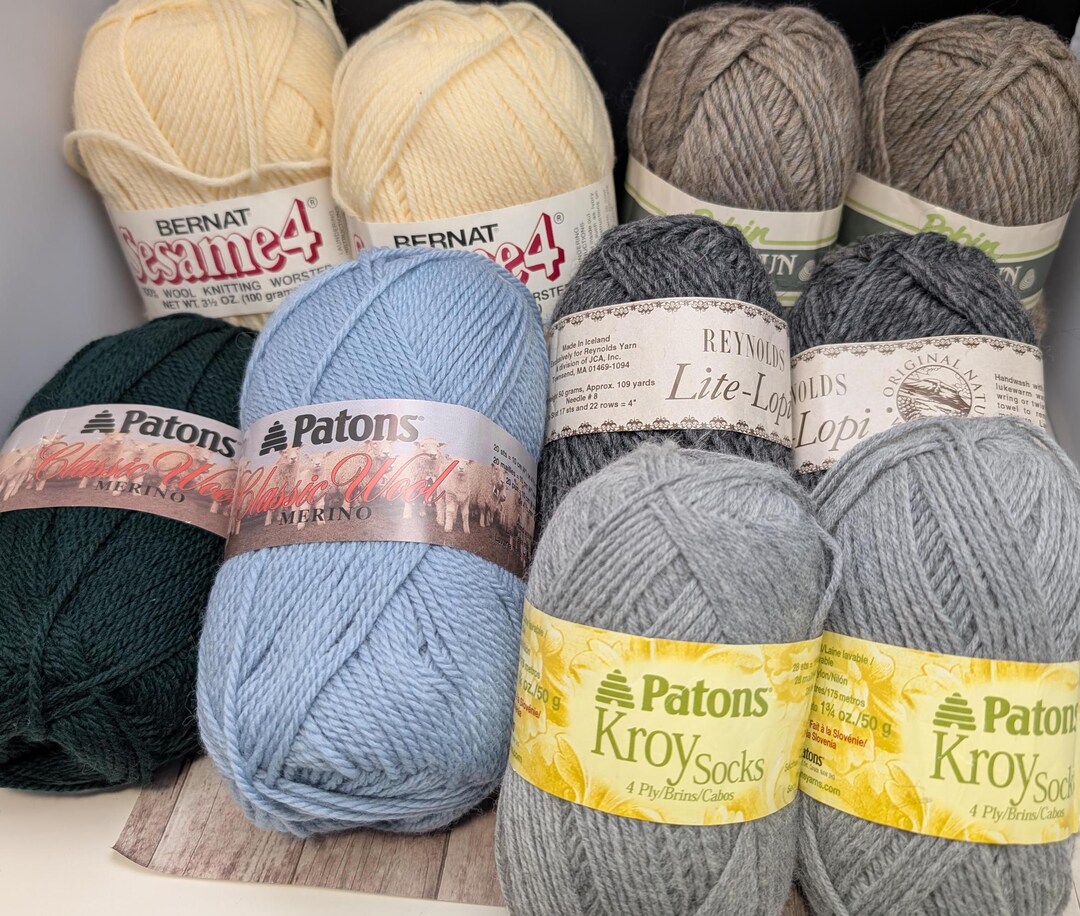 10 Full Brand New Skeins of Yarn Patons Kroy Socks Bernat Reynolds Lite ...