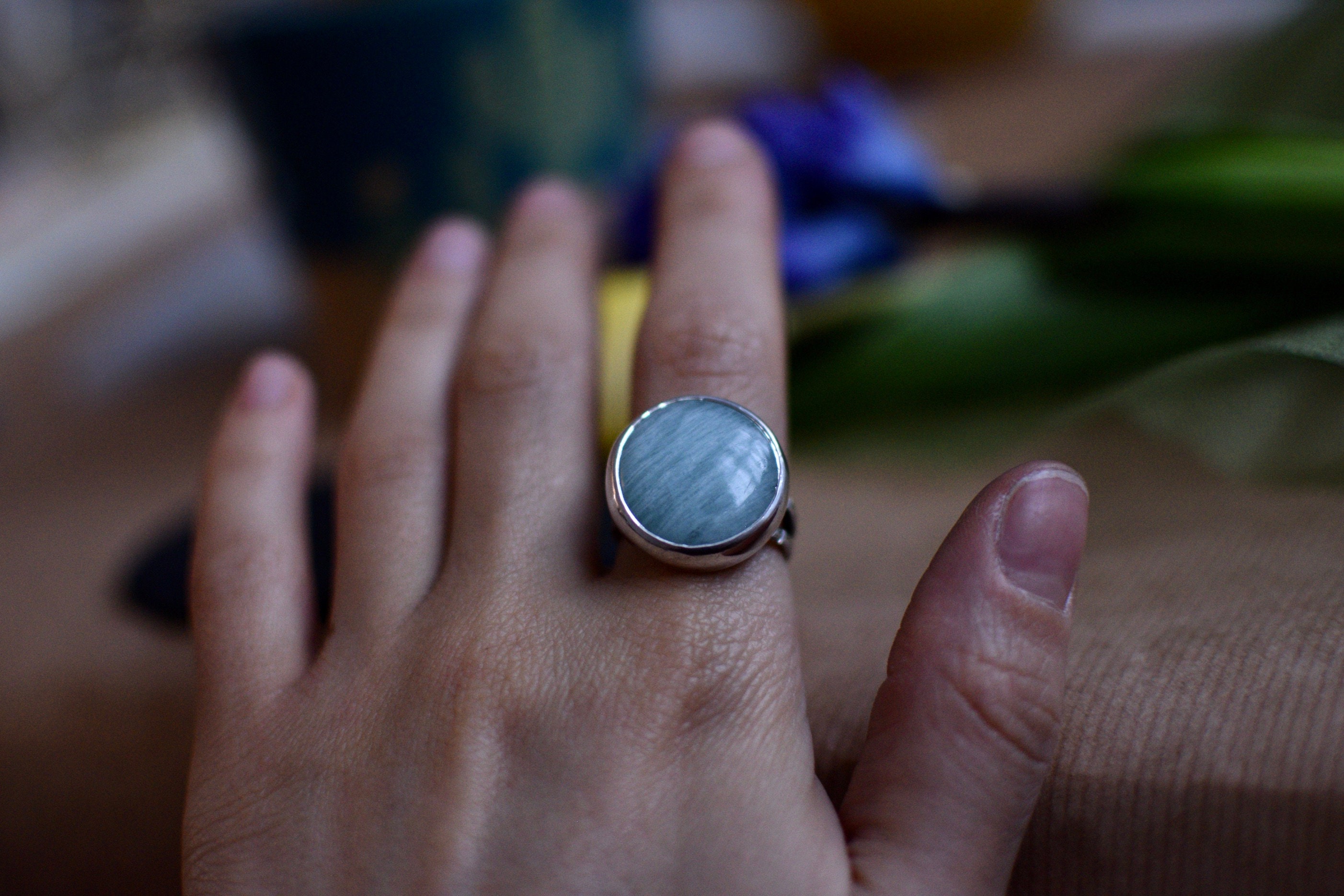 Amazonite Sterling Silver Ring - Etsy UK