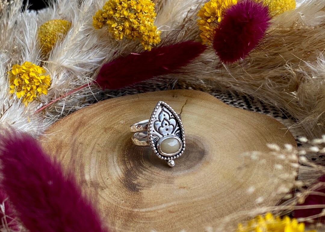Yellow Sapphire Sterling Silver Boho Ring - Etsy