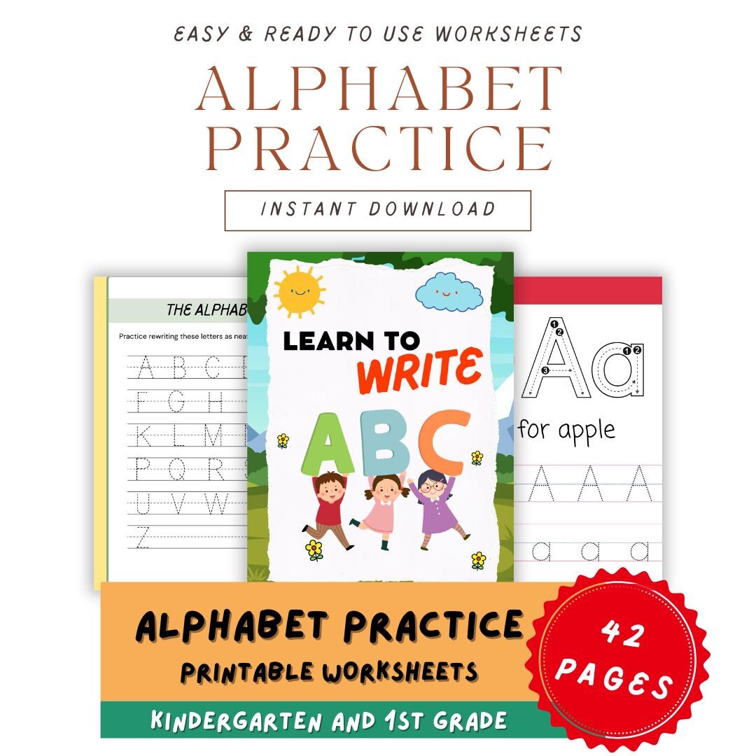 Alphabet Numbers Tracing Page, Handwriting Chart, Letter Tracing ...