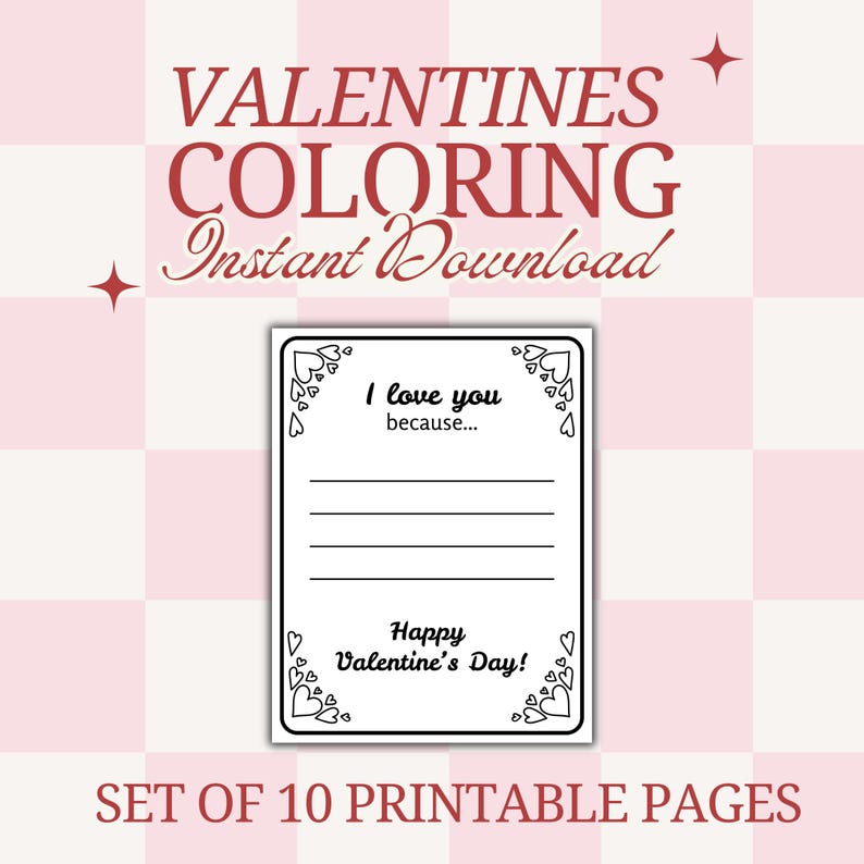 Instant Download Valentine's Day Coloring Pages | Valentine's Day ...