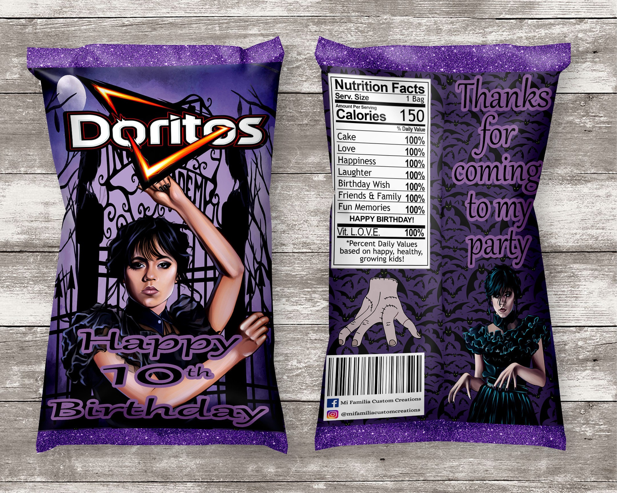 Wednesday Chip Bag Wednesday Addams Addams Family Party - Etsy