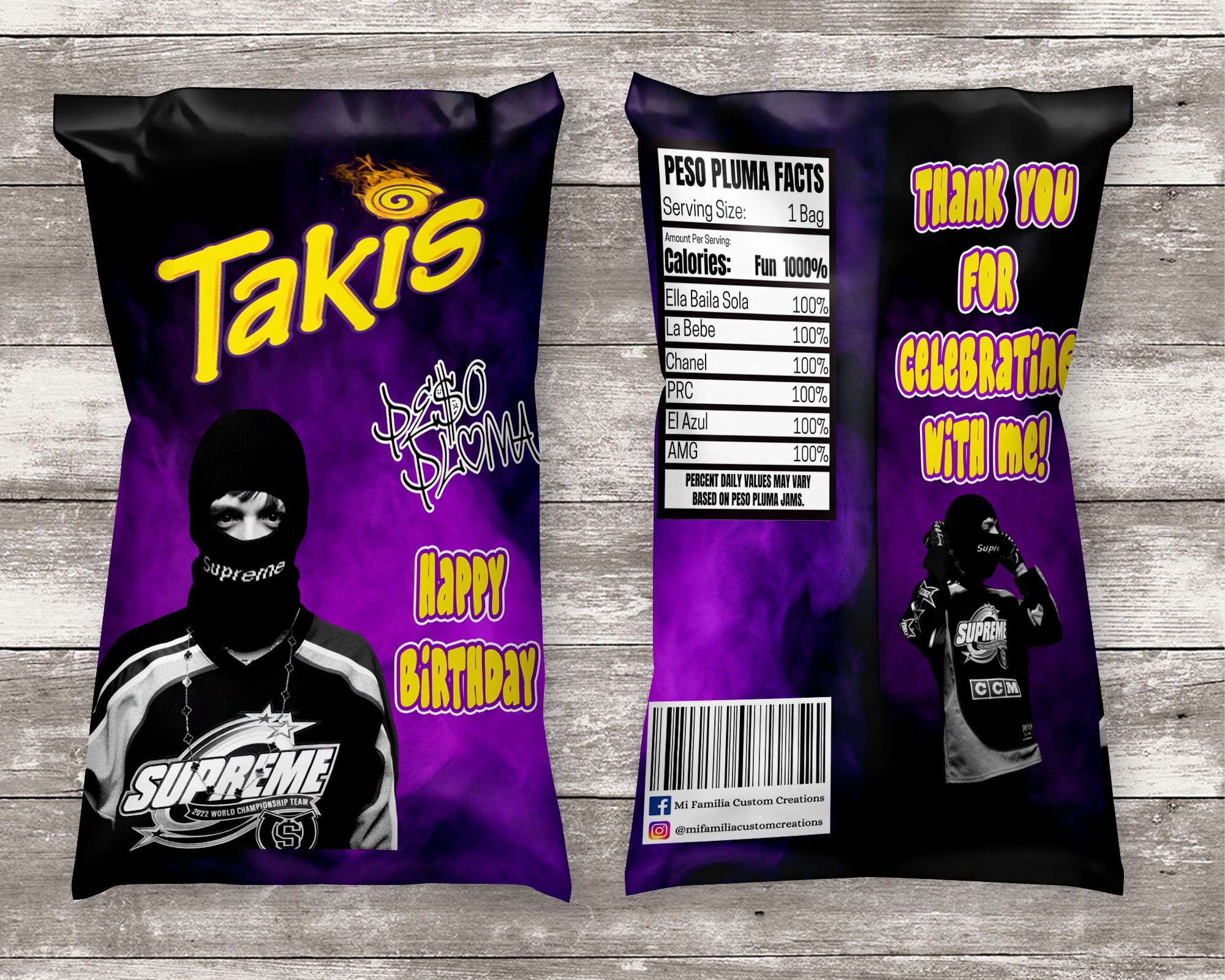 Digital Download Peso Pluma, Peso Pluma Treat Bags, Peso Pluma Party ...