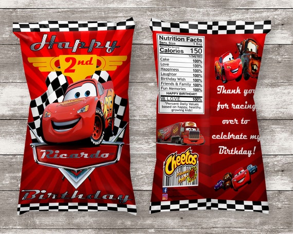 Cars Chip Bag Party Favor Chip Bags Cars Birthday Cars - Etsy
