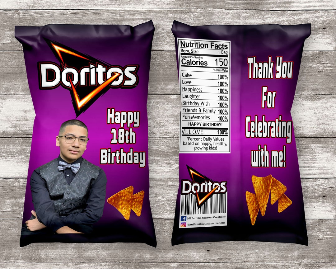 Doritos Inspired Chip Bag, Doritos, Birthday Chip Bag, Treat Bags - Etsy