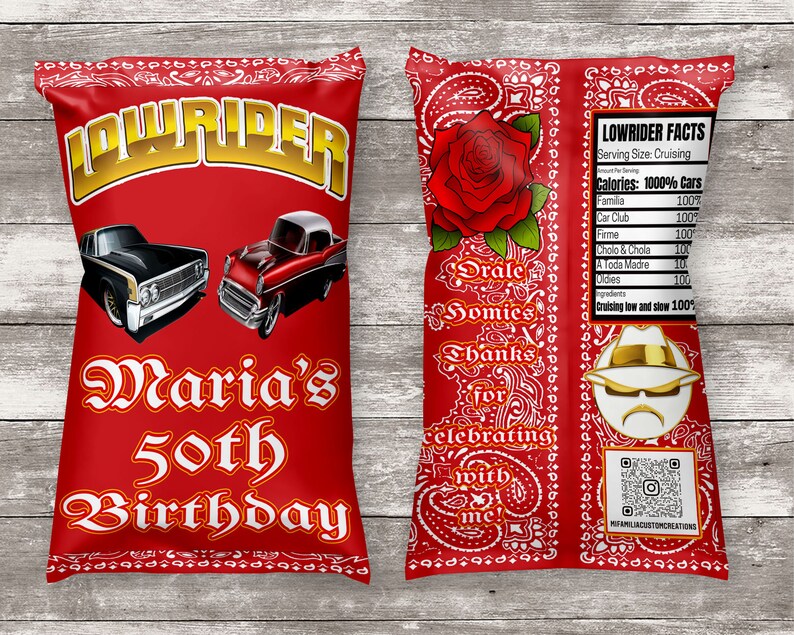 Lowrider Inspired Chip Bag Party Favor Chip Bags Homies - Etsy