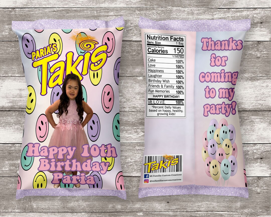 Smiley Face Chip Bag, Smiley Party Favors, Smile Girl Birthday, Smiley ...