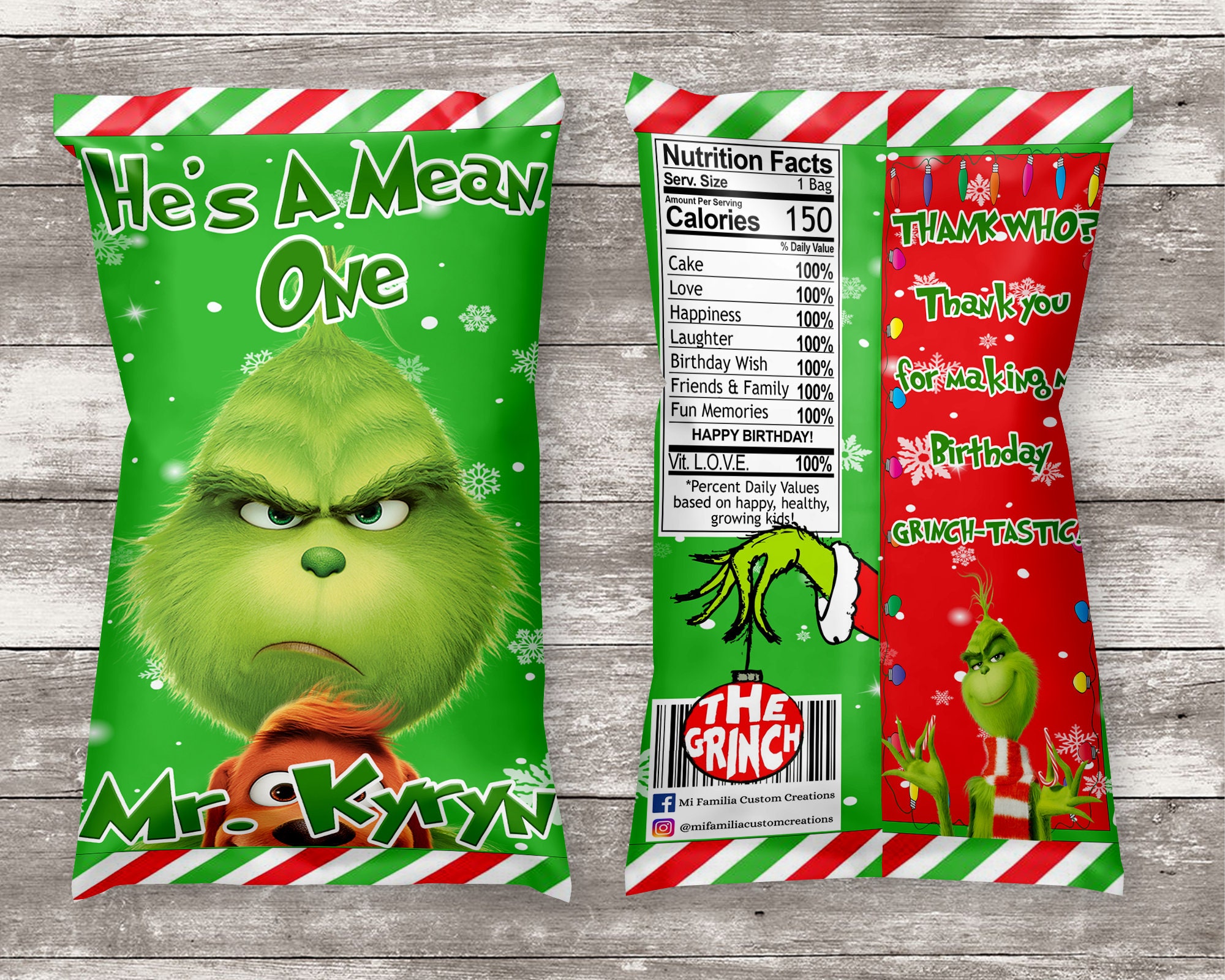 Grinch Inspired Chip Bag, Grinch, Christmas, Christmas Party, Grinch ...