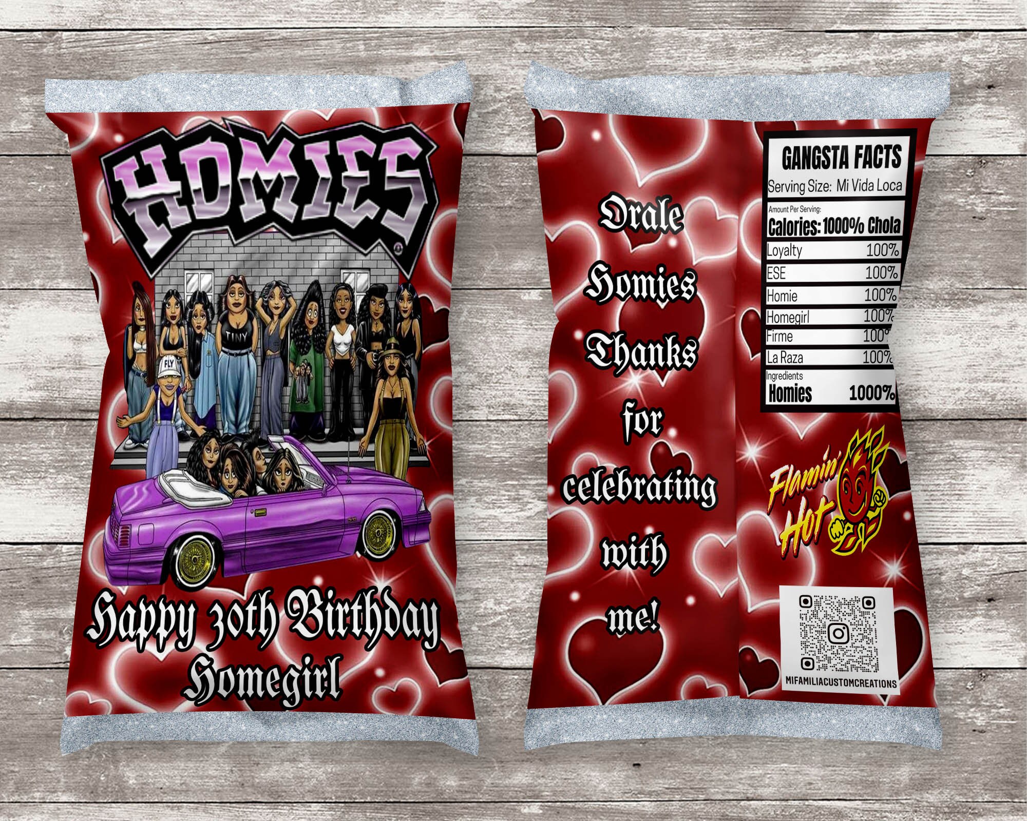 Homegirl Homies Inspired Chip Bag 90s Heart Home Girl - Etsy Canada