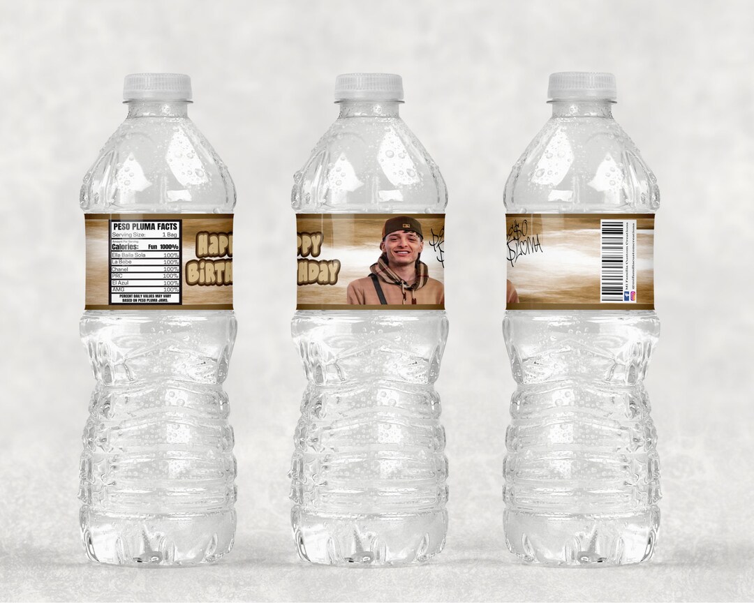 Digital Download Peso Pluma, Bad Bunny, Peso Pluma Water Bottle Label ...