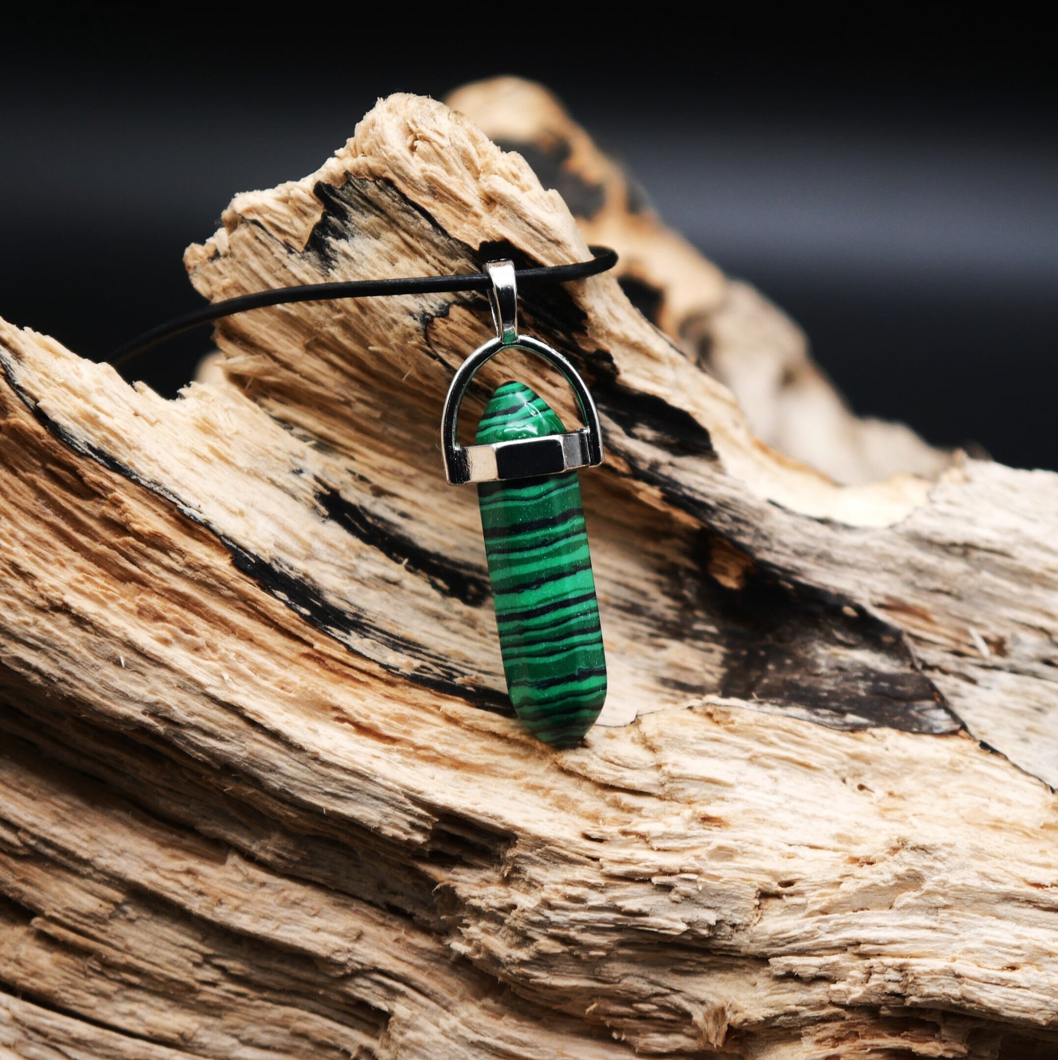 Healing Crystal Necklace Point Crystal Necklace Malachite Pendant ...