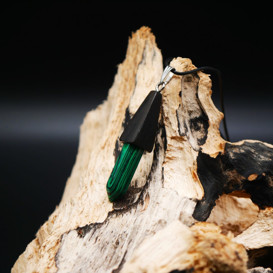 Malachite Chakras Pendant With Chain Heart Chakra Healing Stone Chain ...