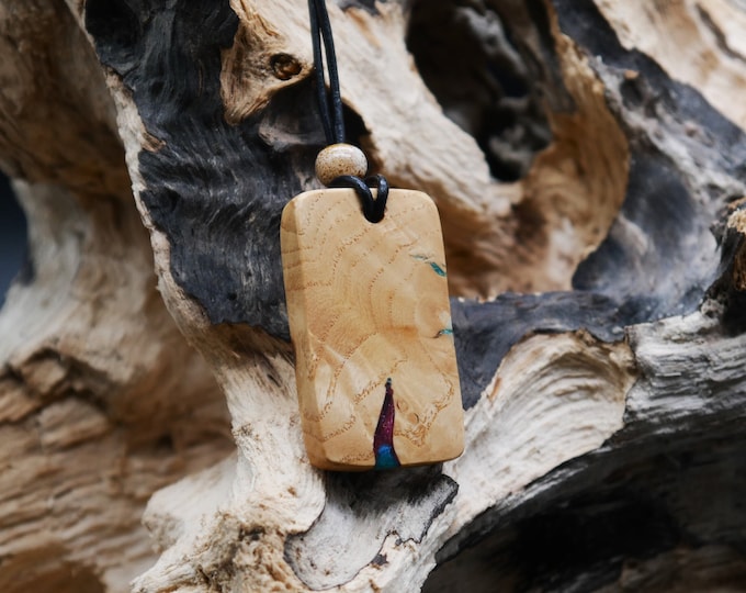 Blackwood and Blue Resin Triangle Pendant - Etsy