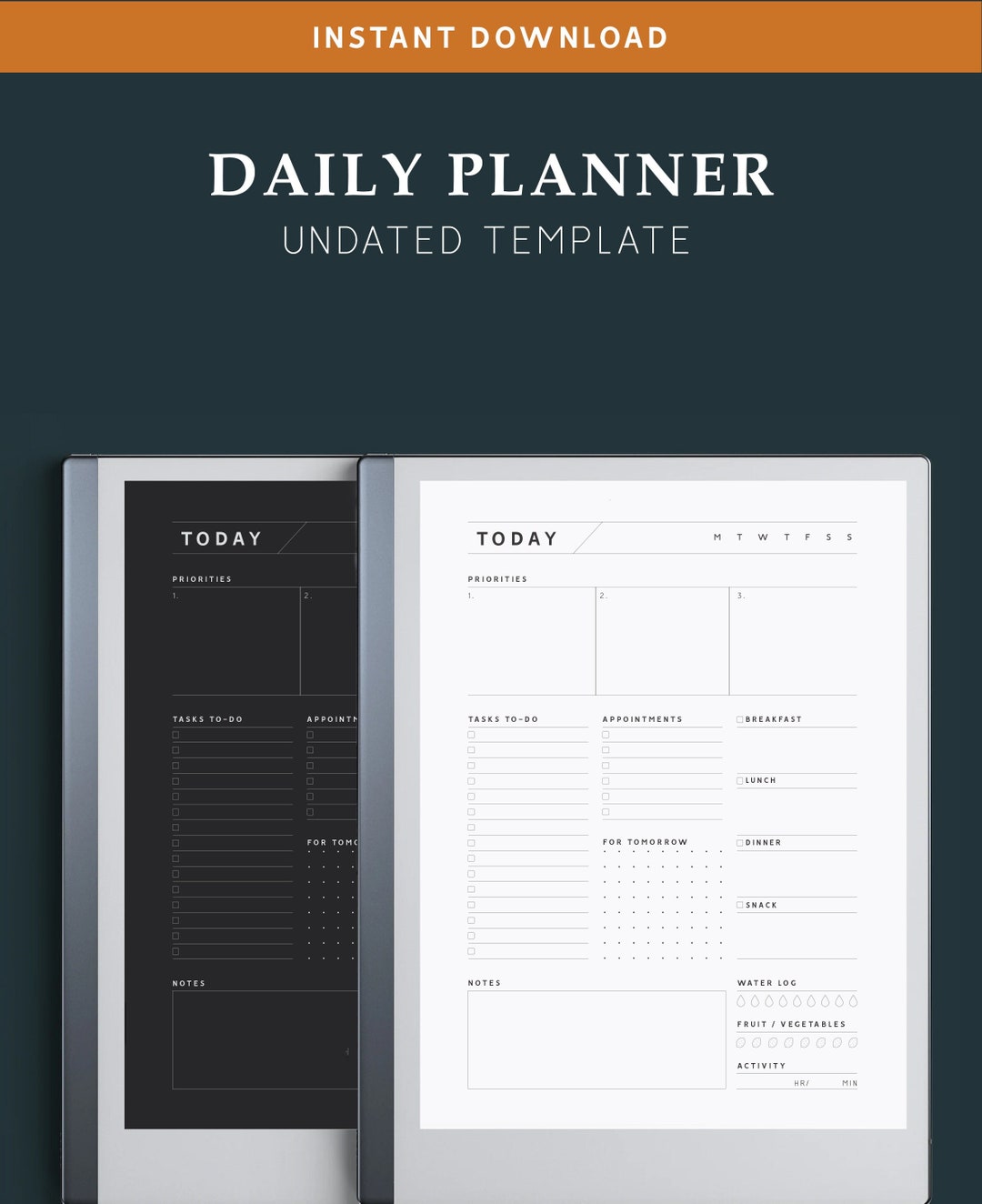 Remarkable Template: Digital Daily Planner - Etsy