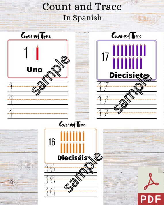 Handwriting Practice Spanish NumberTracing Package 1-20 Early Learning ...
