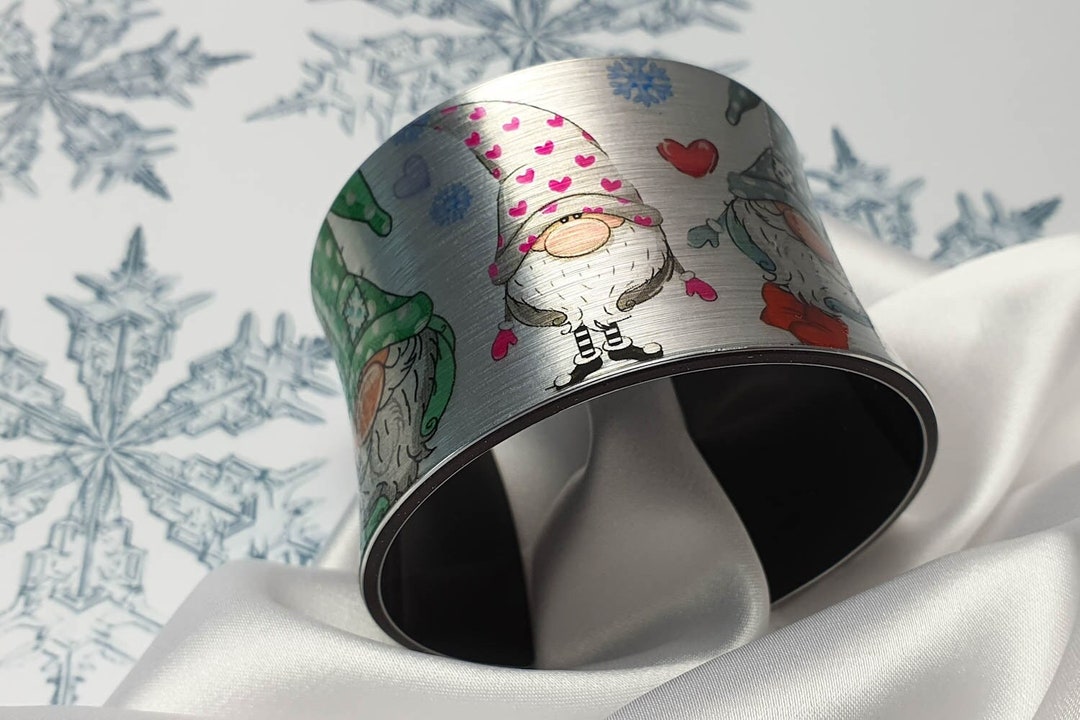 Christmas Gnomes Cuff Bracelet, Christmas Gift for Her, Dwarves Arm ...