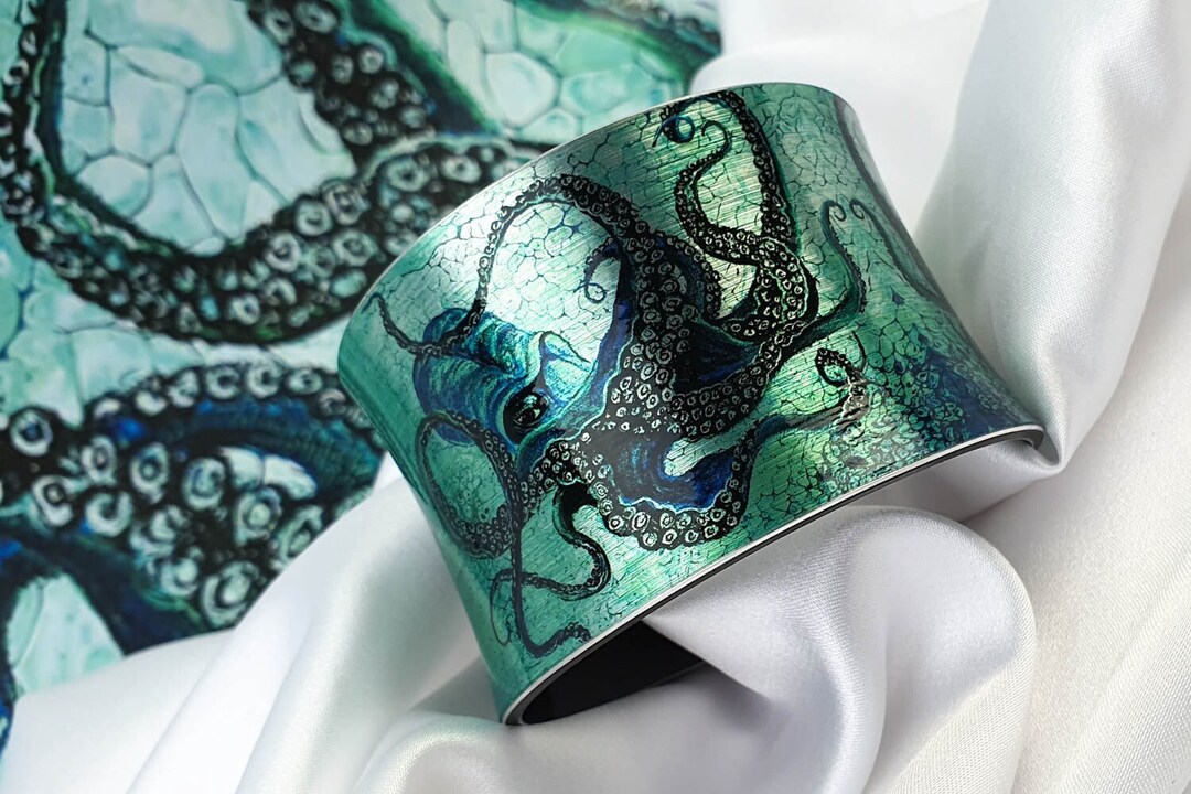 Octopus Cuff Bracelet, Sea Gift for Her, Octopus Jewelry, Turquoise Arm ...
