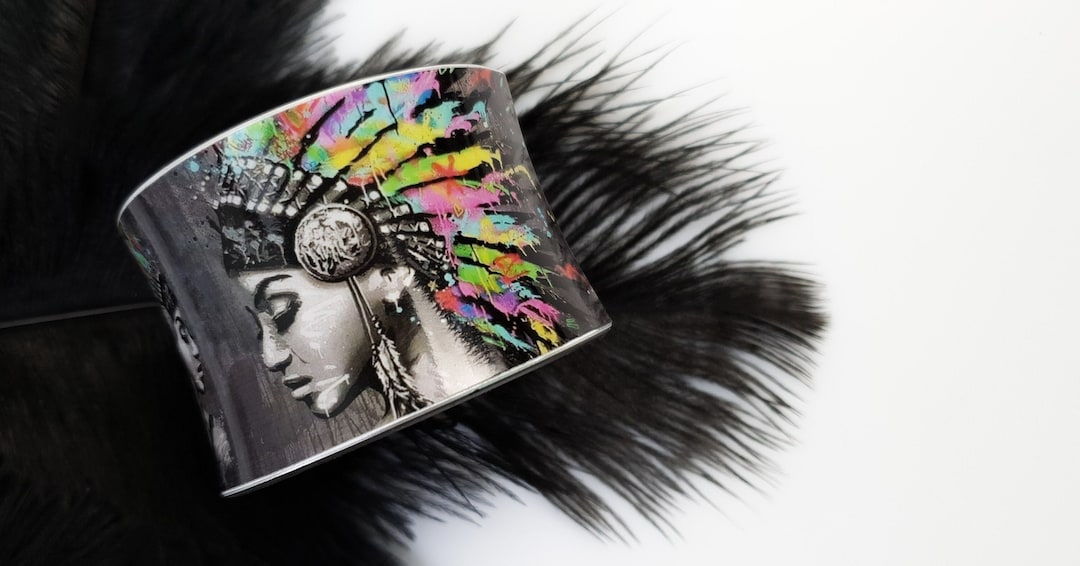 Indian Woman Handmade Cuff Bracelet, Unusual Gift for Her, Artistic ...