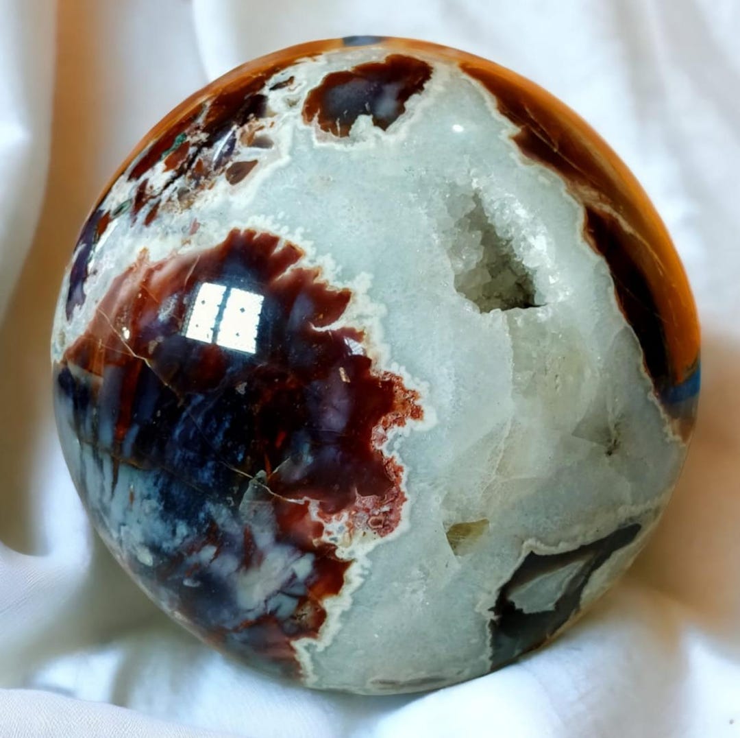 Buy Fabulous XXXL Extra Large 482 MM Druzy Fancy Blood With Calcite ...