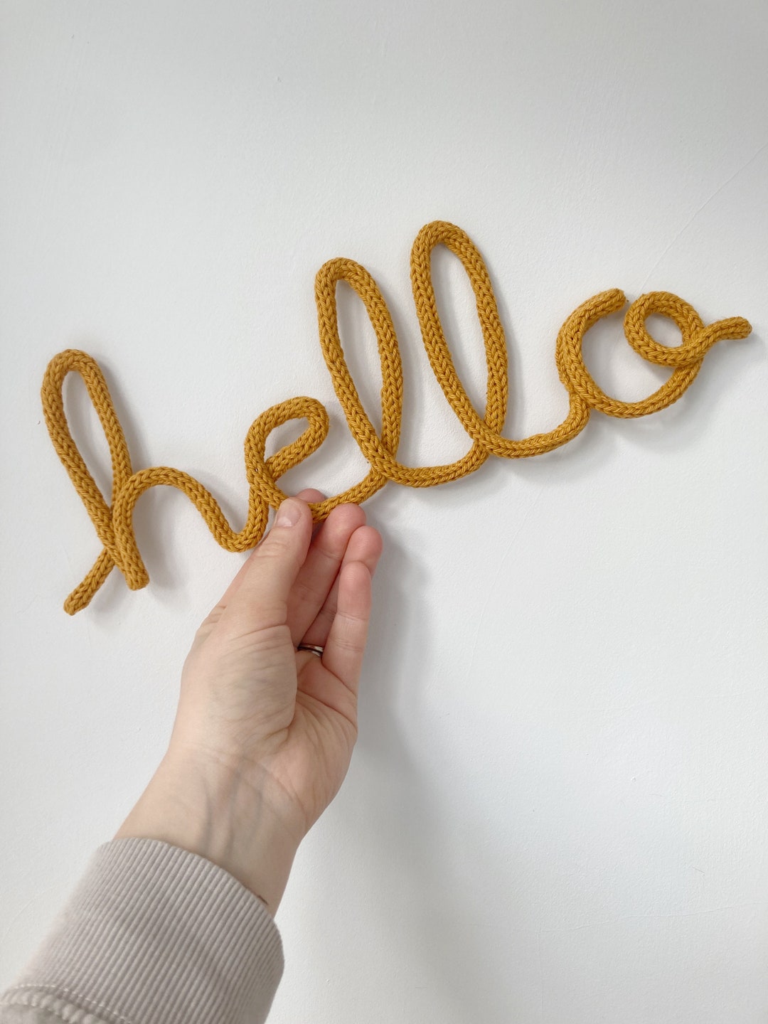 Knitted Wire Words / Hello / Hello Sign / Wall Art / Nursery - Etsy