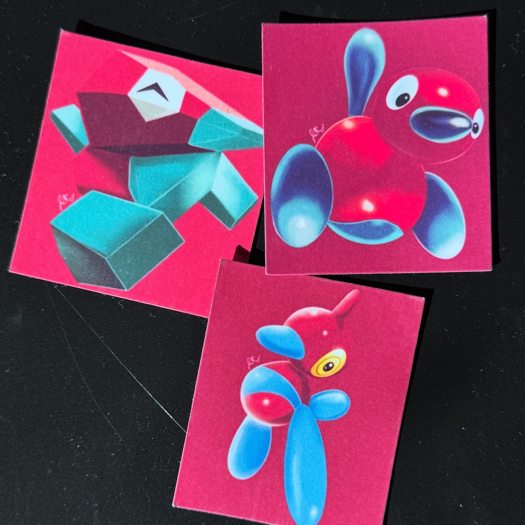 Porygon Evolution Line Stickers Handmade, Waterproof, Glossy - Etsy