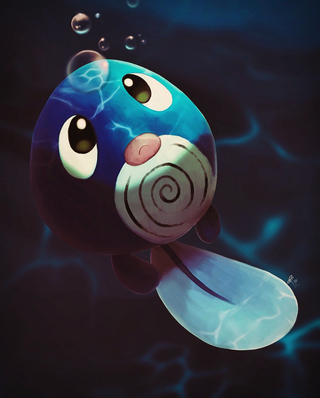 Poliwag Textured Art Print - Etsy