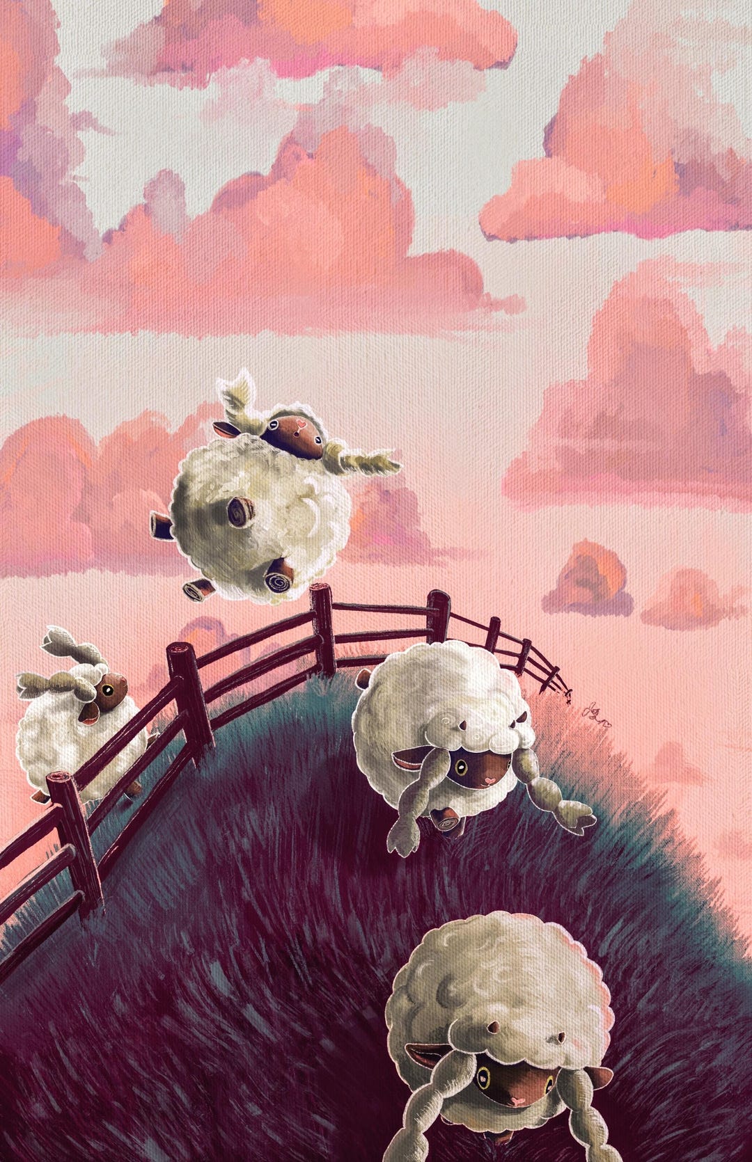 Wooloo Hand Drawn Art Textured Print 11x17 - Etsy