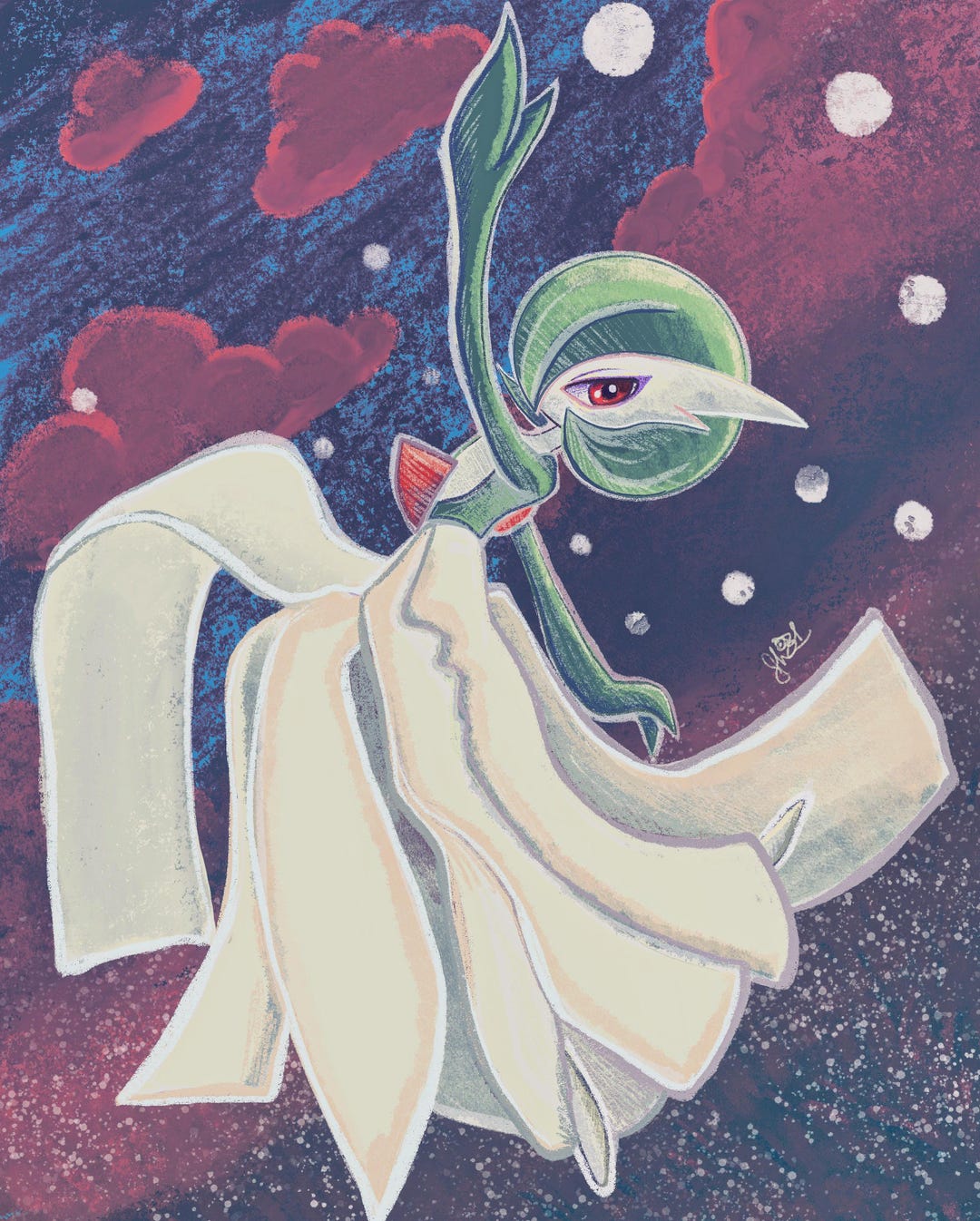 Gardevoir Textured Art Print - Etsy