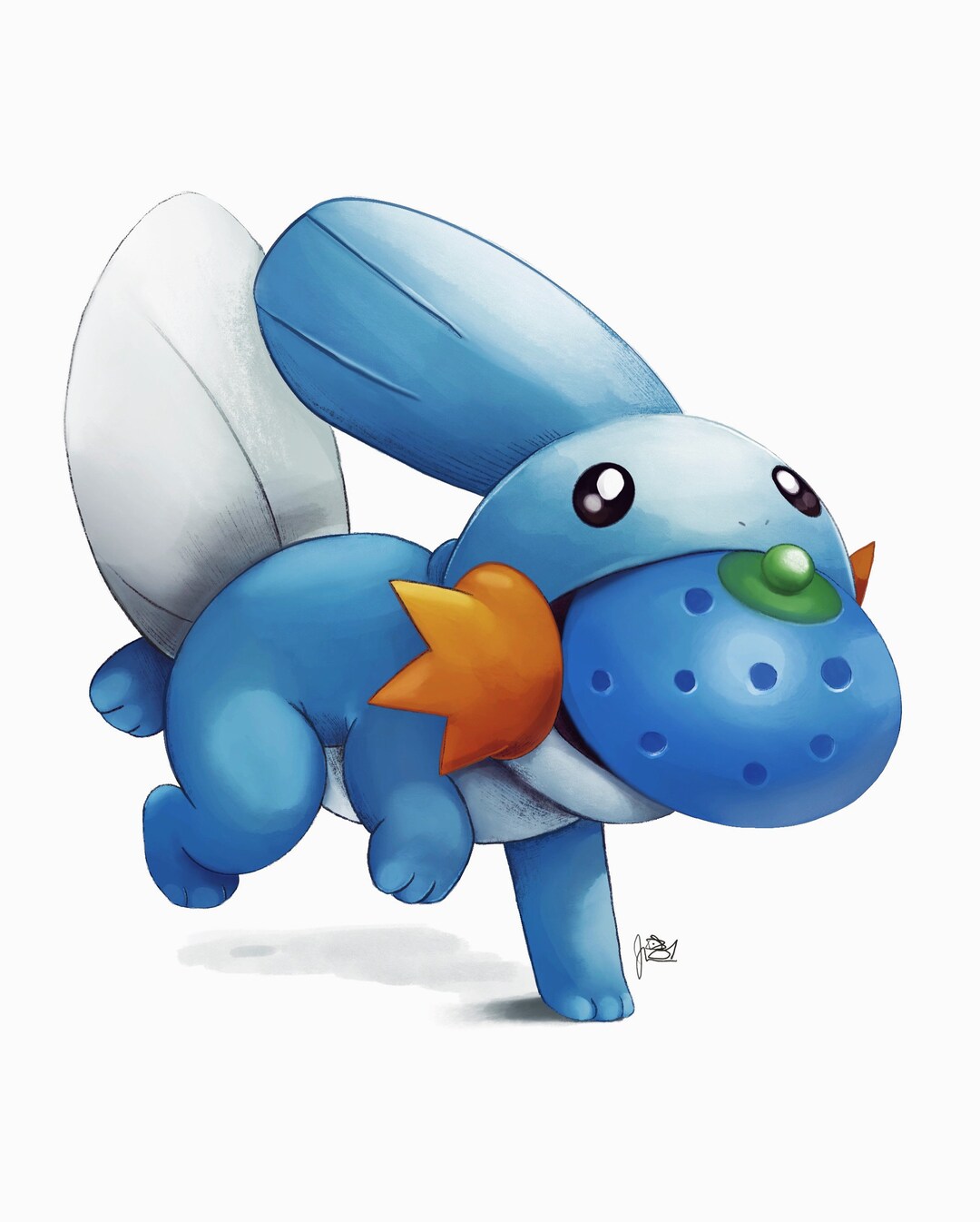 Berry Finding Mudkip Textured Art Print - Etsy