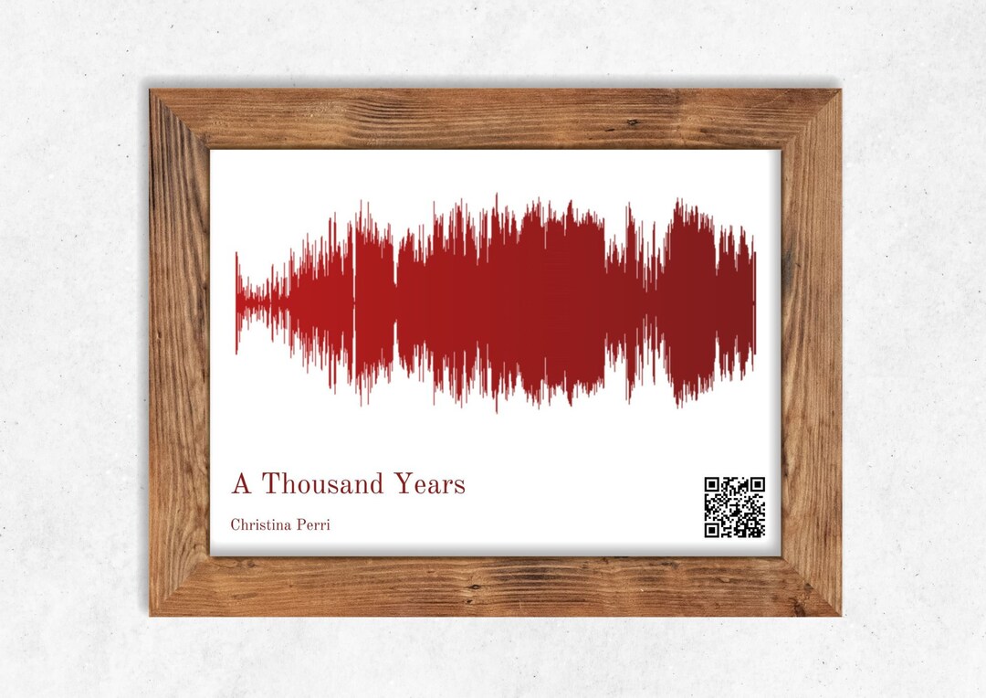 Soundwave Art With QR Code Song, 1st Anniversary Wedding Song Gift ...
