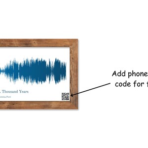 1st Anniversary Gift, Custom Sound Wave Print, Soundwave Art With QR ...