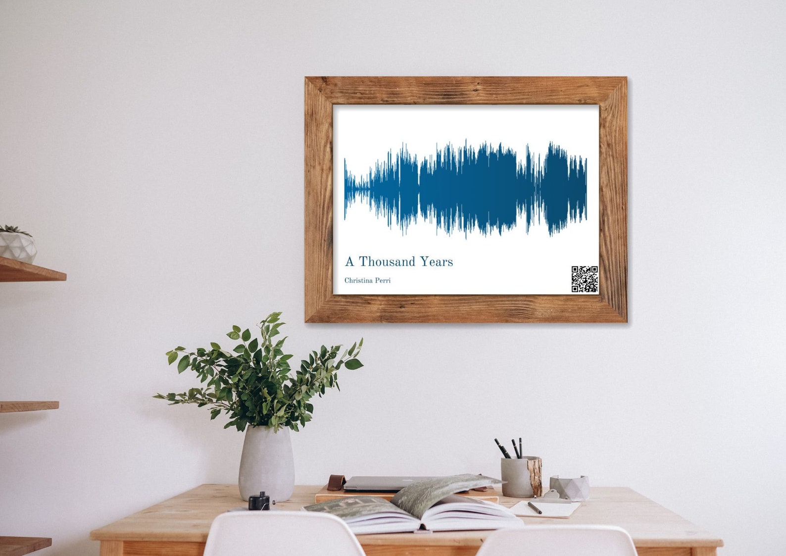 1st Anniversary Gift, Custom Sound Wave Print, Soundwave Art With QR ...