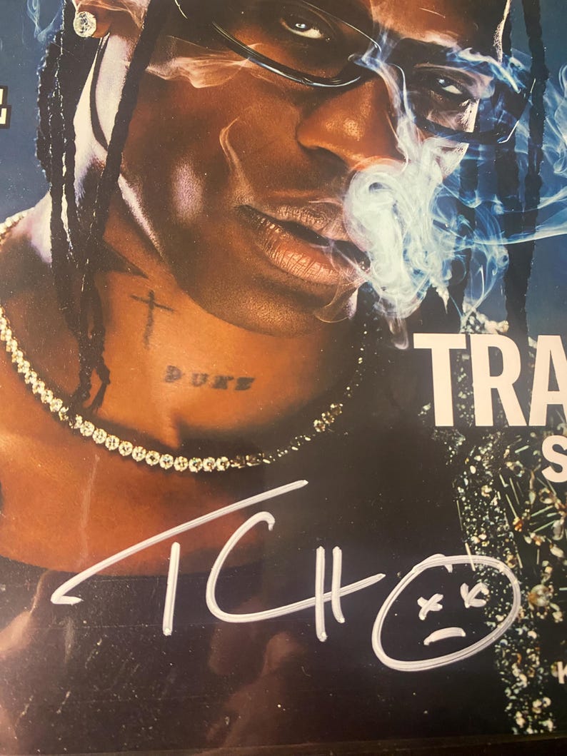 Travis Scott Autographed 8x10 Photo With Certificate of Authenticity - Etsy