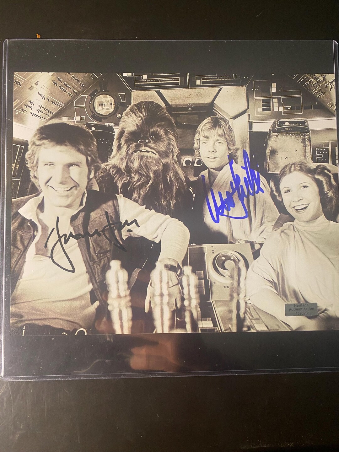 Harrison Ford Han Solo and Mark Hamill Luke Skywalker Autographed 8x10 ...