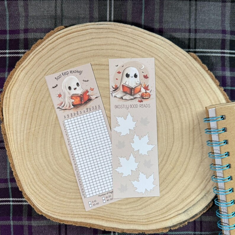 Ghost Reading Trackers Bookmark Set Set of 2 Uncoated Bookmarks Cute ...