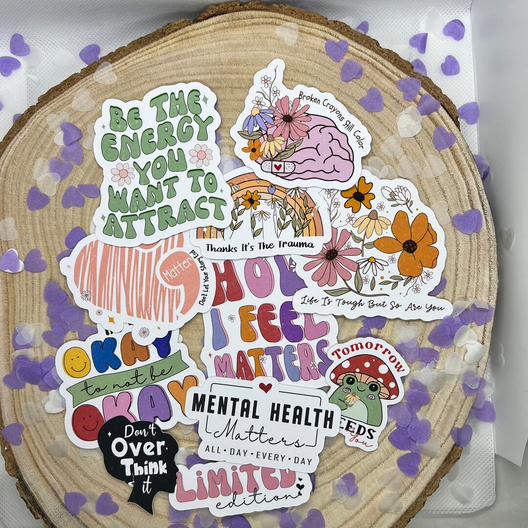 Mental Health Support Sticker Pack Mindfulness Decals 3-inch Matte ...
