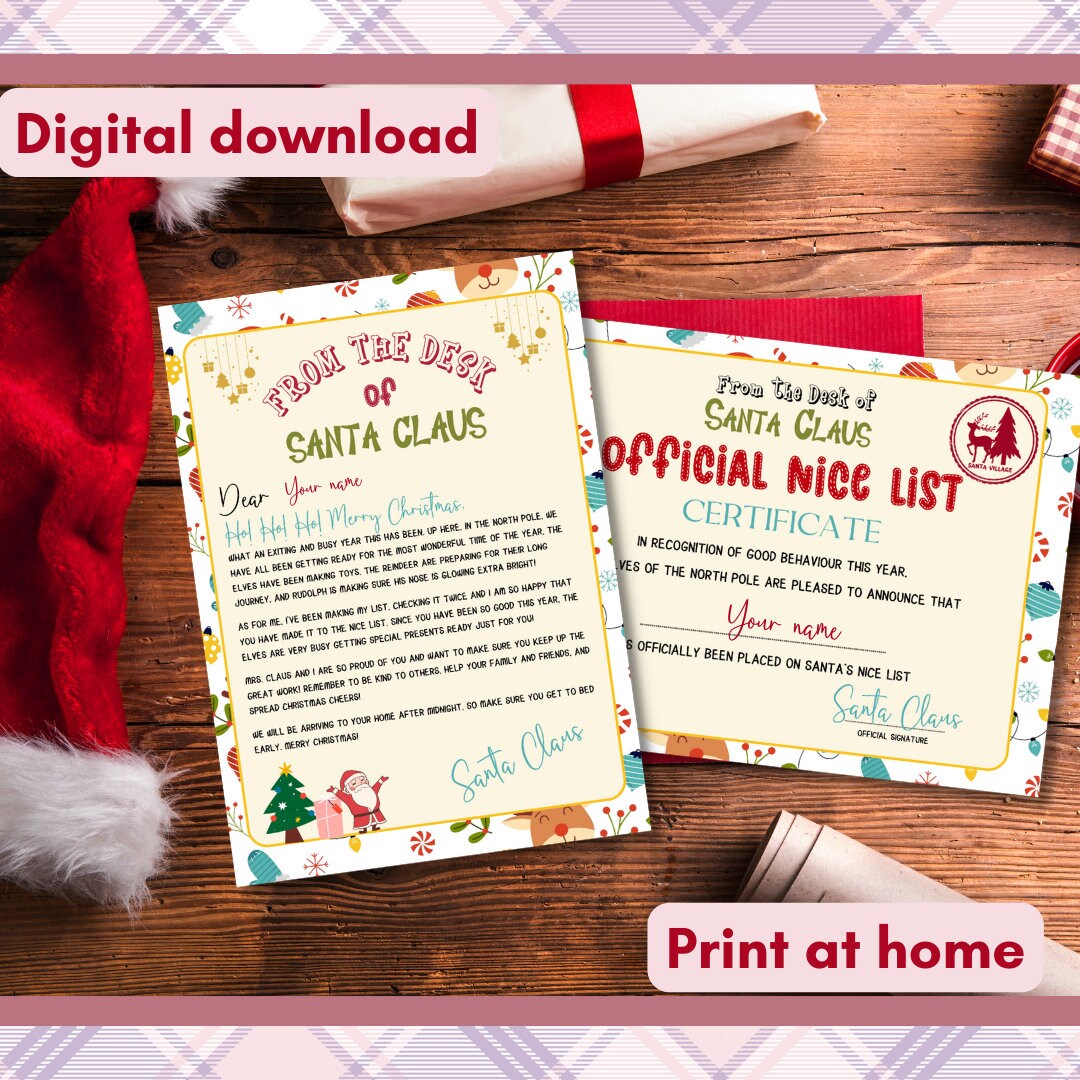 Printable Santa's Letter Kit Includes Letter to Santa - Etsy