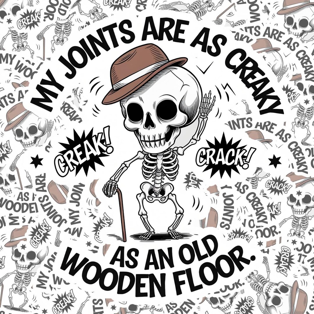 Creaky Bones Skeleton Sticker | Arthritis Awareness | Funny Kawaii ...