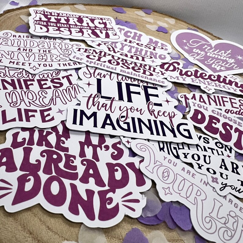Manifestation Motivational Sticker Pack 3-inch Matte Inspirational ...